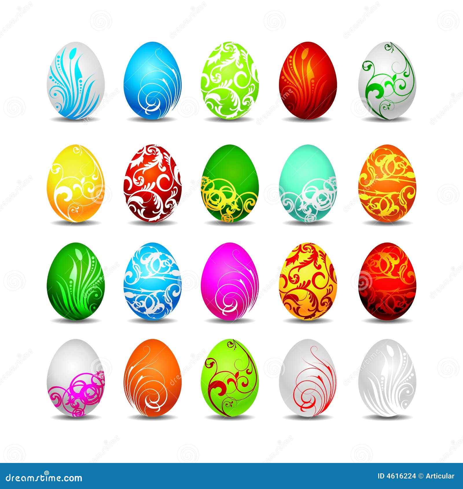 Color Easter Eggs Frame With Plants And Greeting. Hand Drawn Outline ...