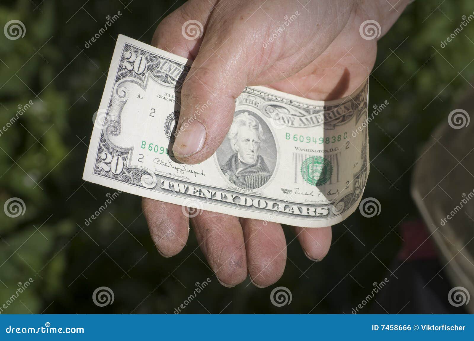 Twenty-dollar Note in a Man S Hand Stock Photo - Image of money, social ...