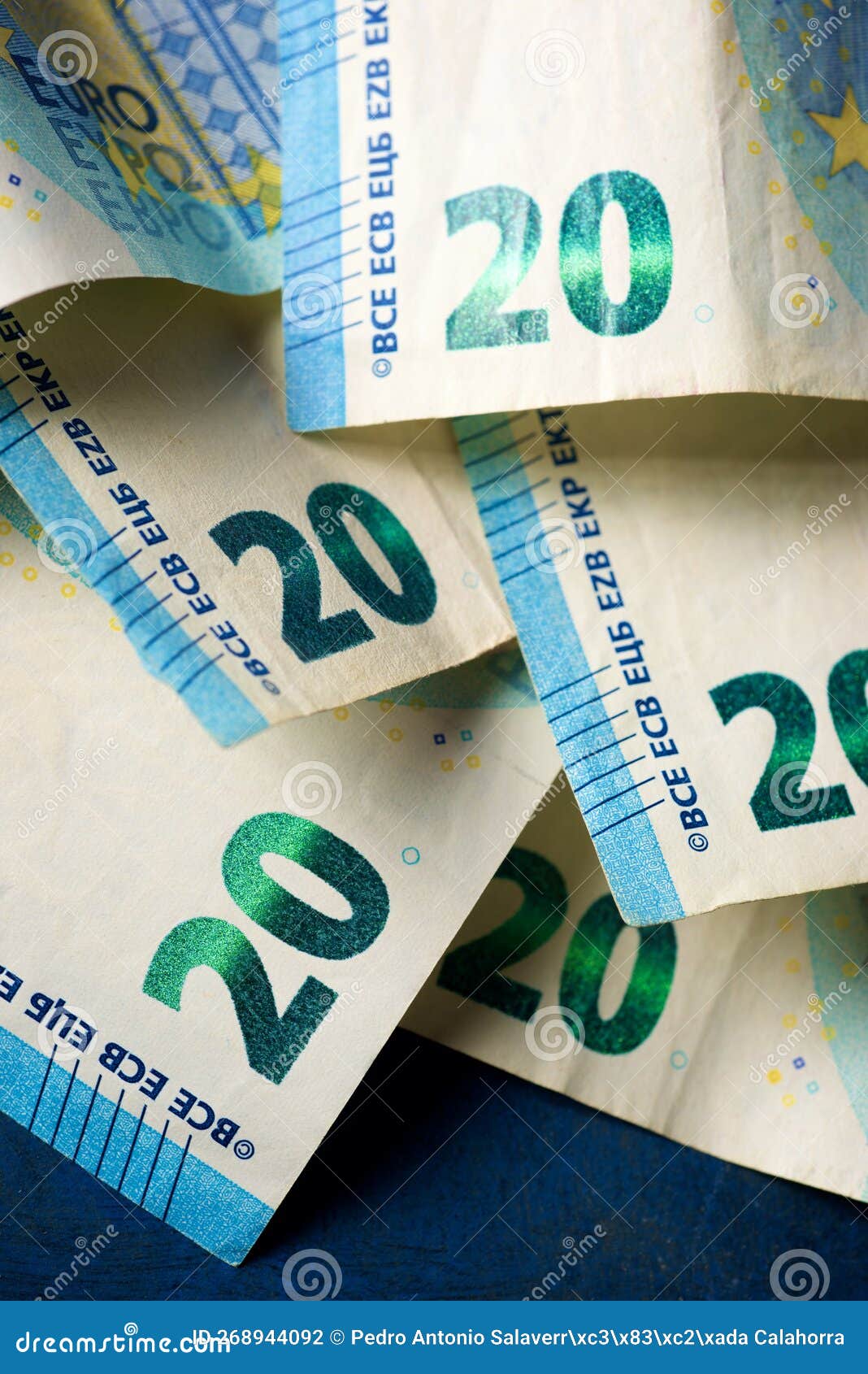 Twenty-euro Banknotes Piled Up on a Table Stock Photo - Image of europe ...