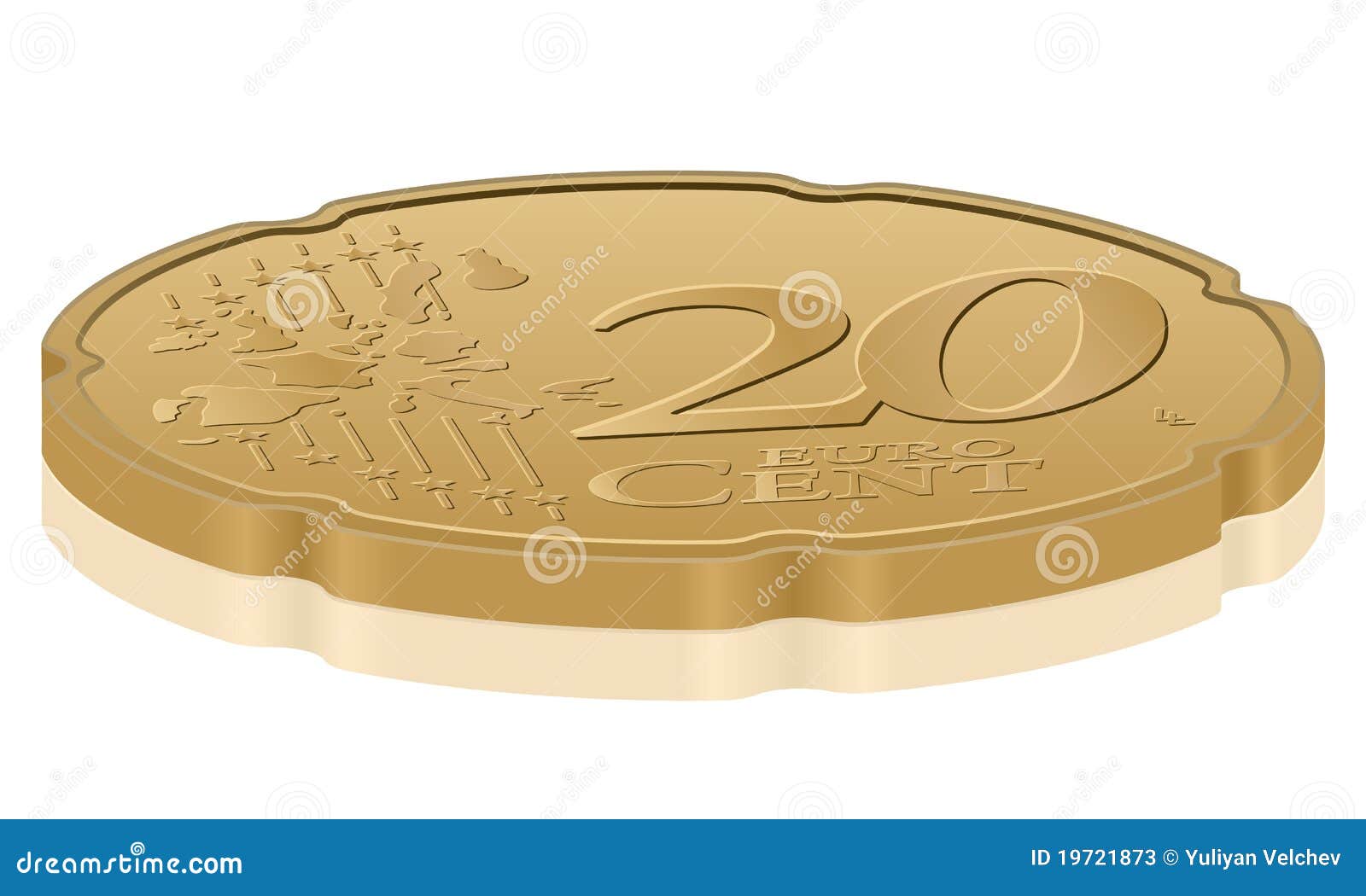 Twenty euro cent stock vector. Illustration of cent, euro - 19721873