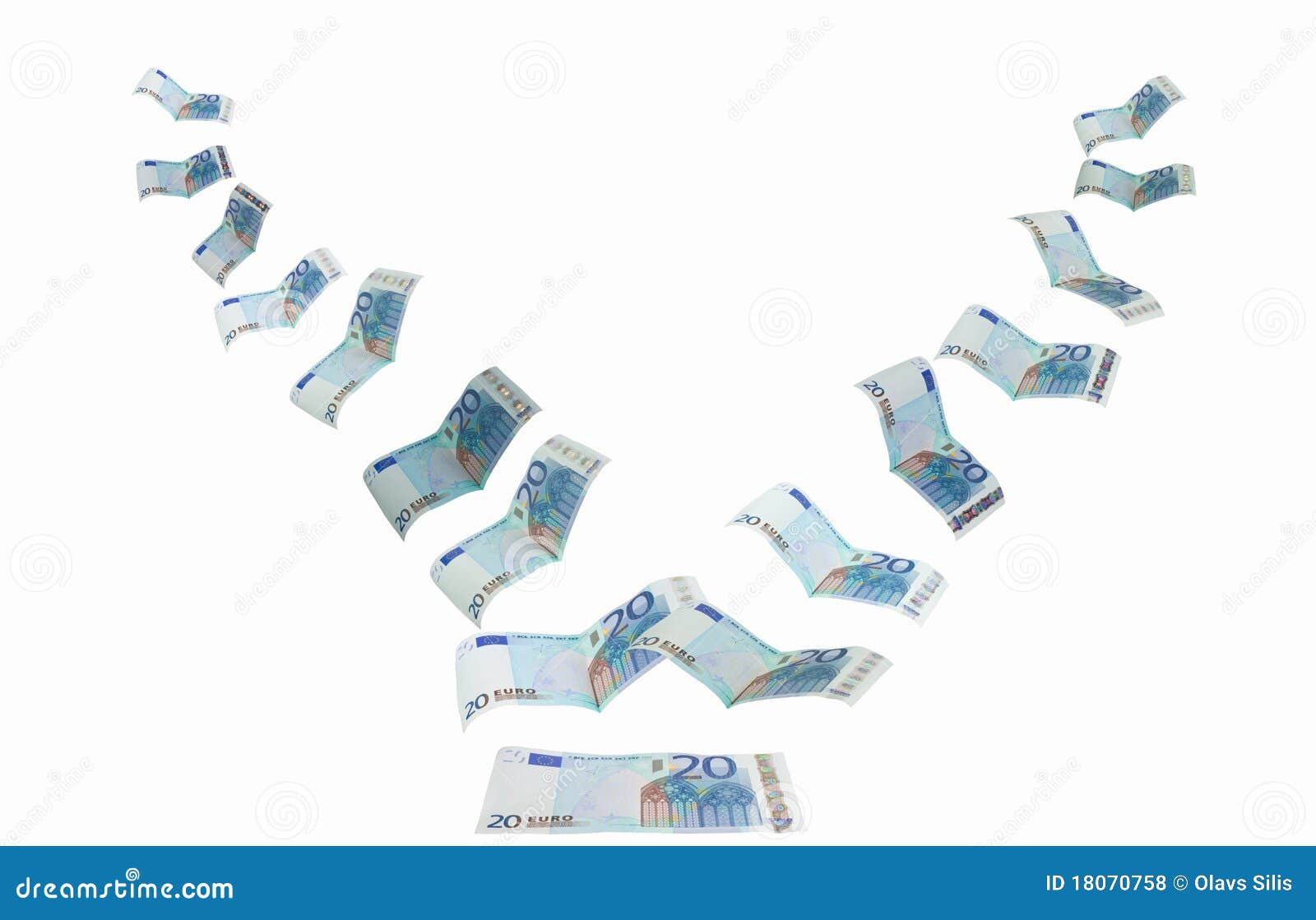 Twenty Euro Notes Flying Away Stock Photo - Image of loan, lucky: 18070758