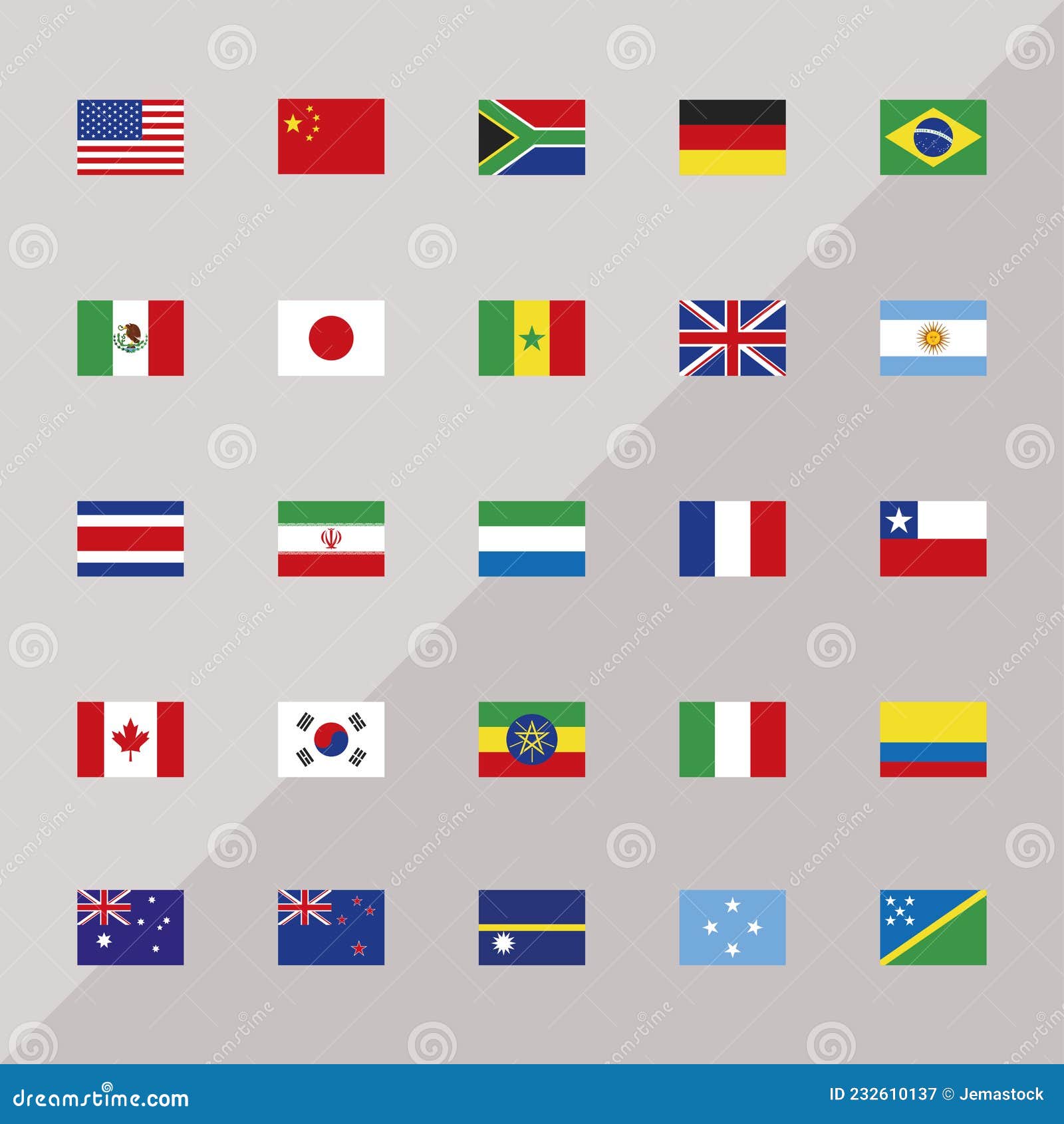 Twenty Five Countries Flags Stock Vector - Illustration of flags ...