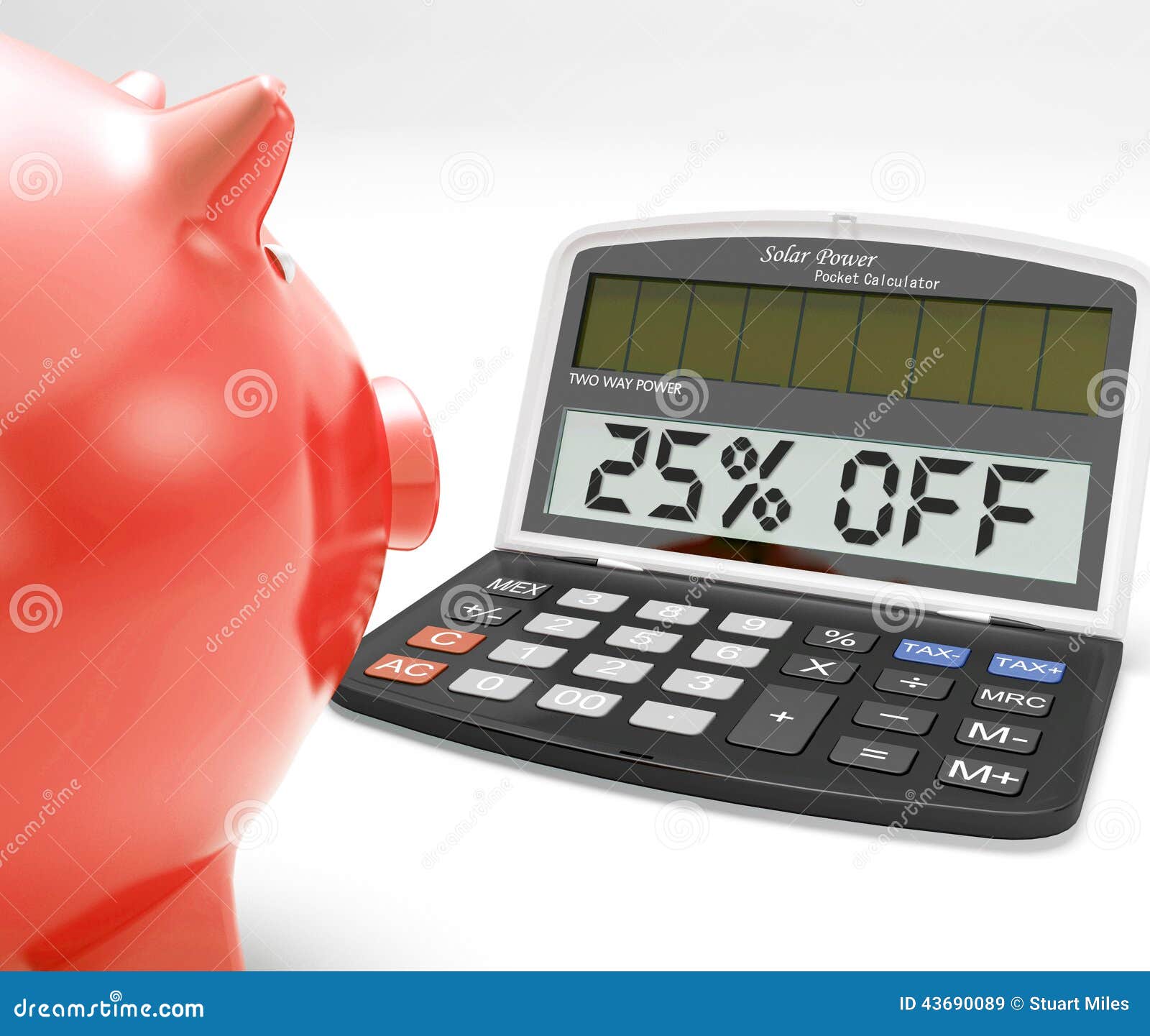 Twenty-Five Percent Off Calculator Means Savings Stock Illustration ...