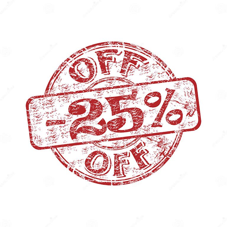 Twenty Five Percent Off Stamp Stock Vector - Illustration of five ...
