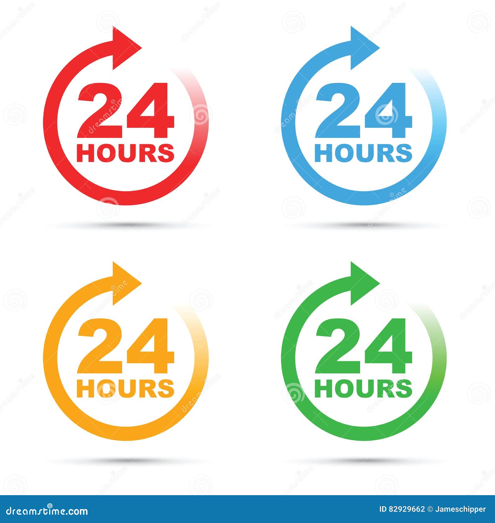 Twenty four hour icon set stock vector. Illustration of retail - 82929662