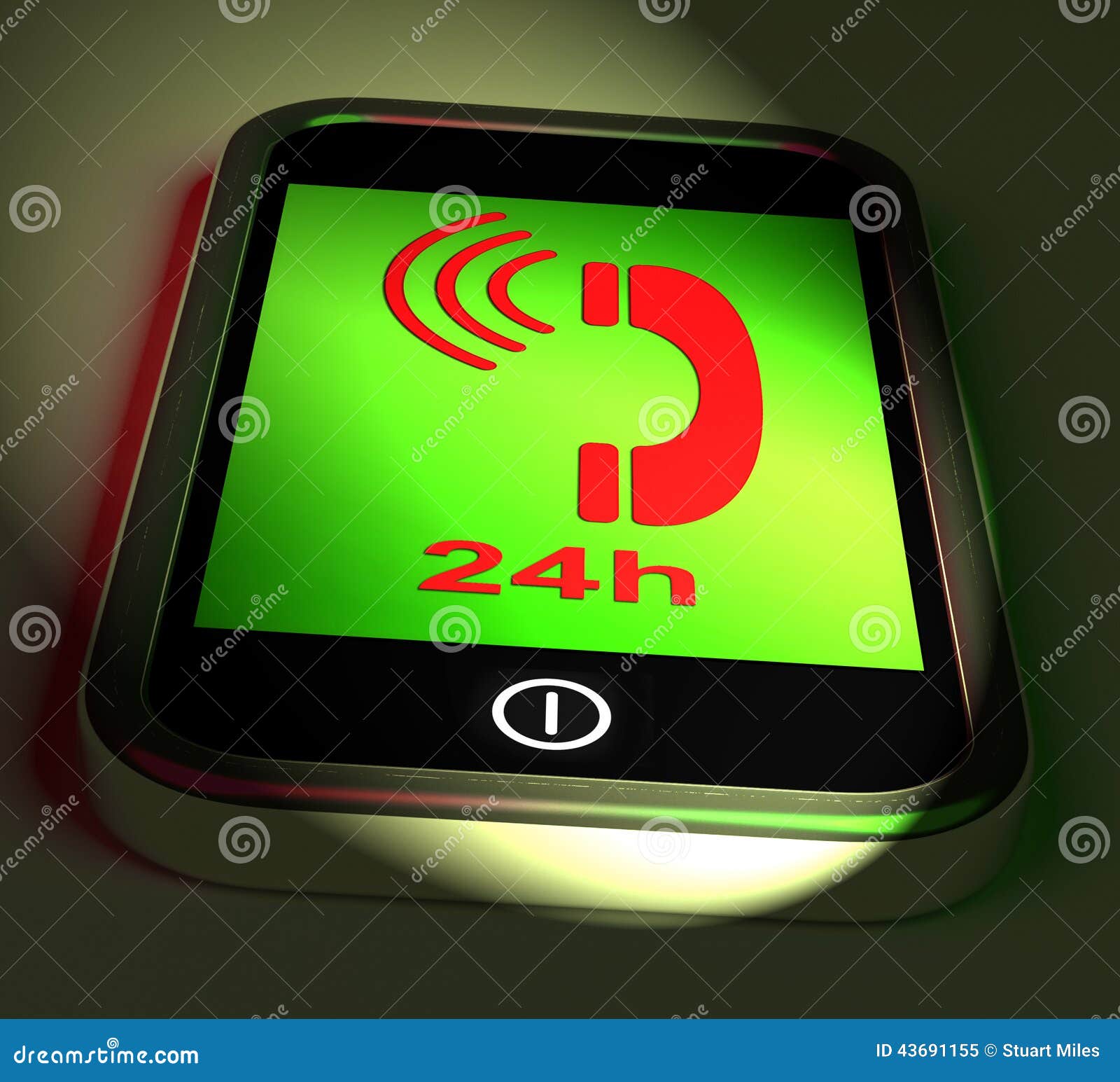 Twenty Four Hour on Phone Shows Open 24h Stock Illustration ...