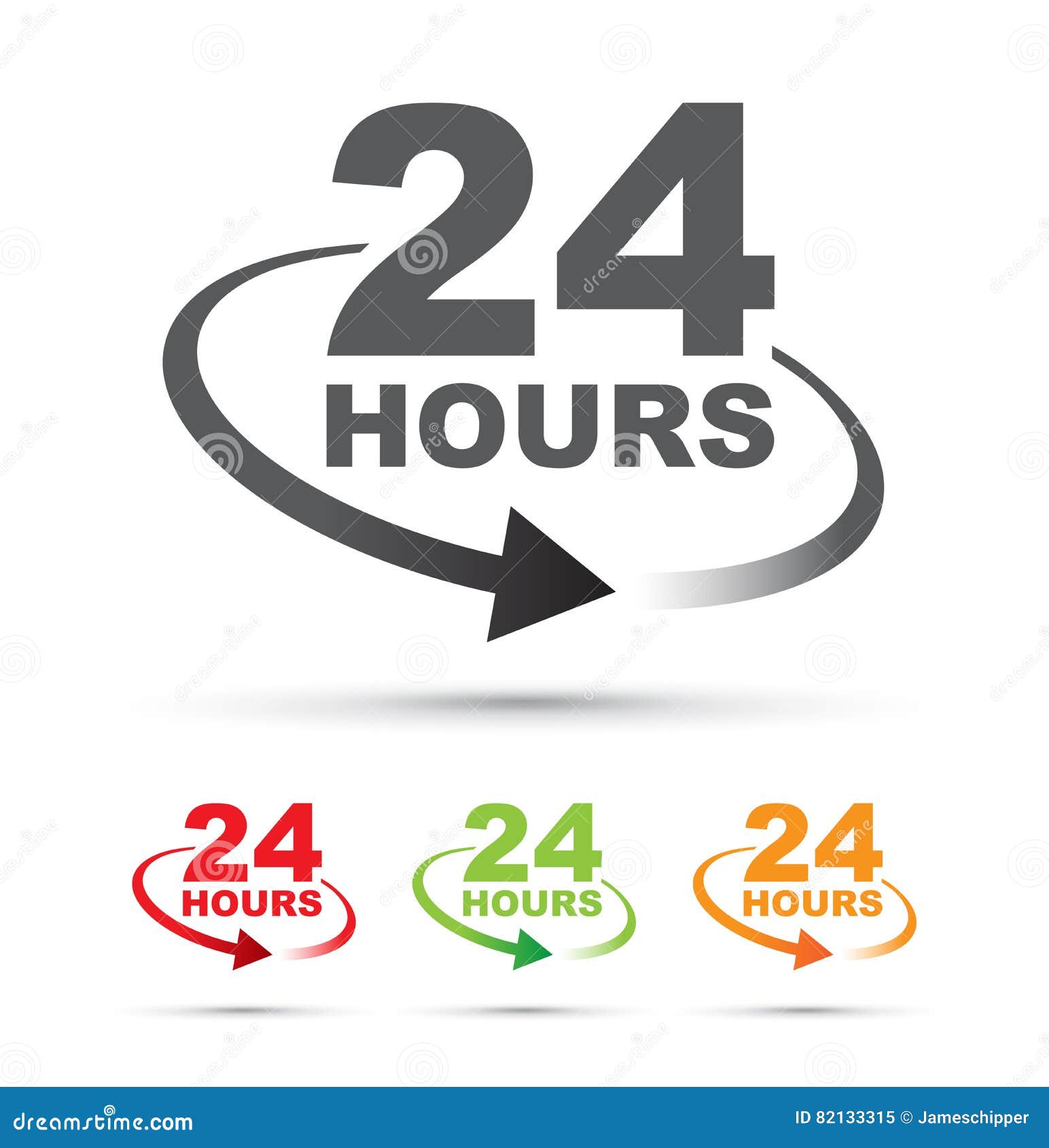 Twenty four hours clock stock illustration. Illustration of four - 82133315