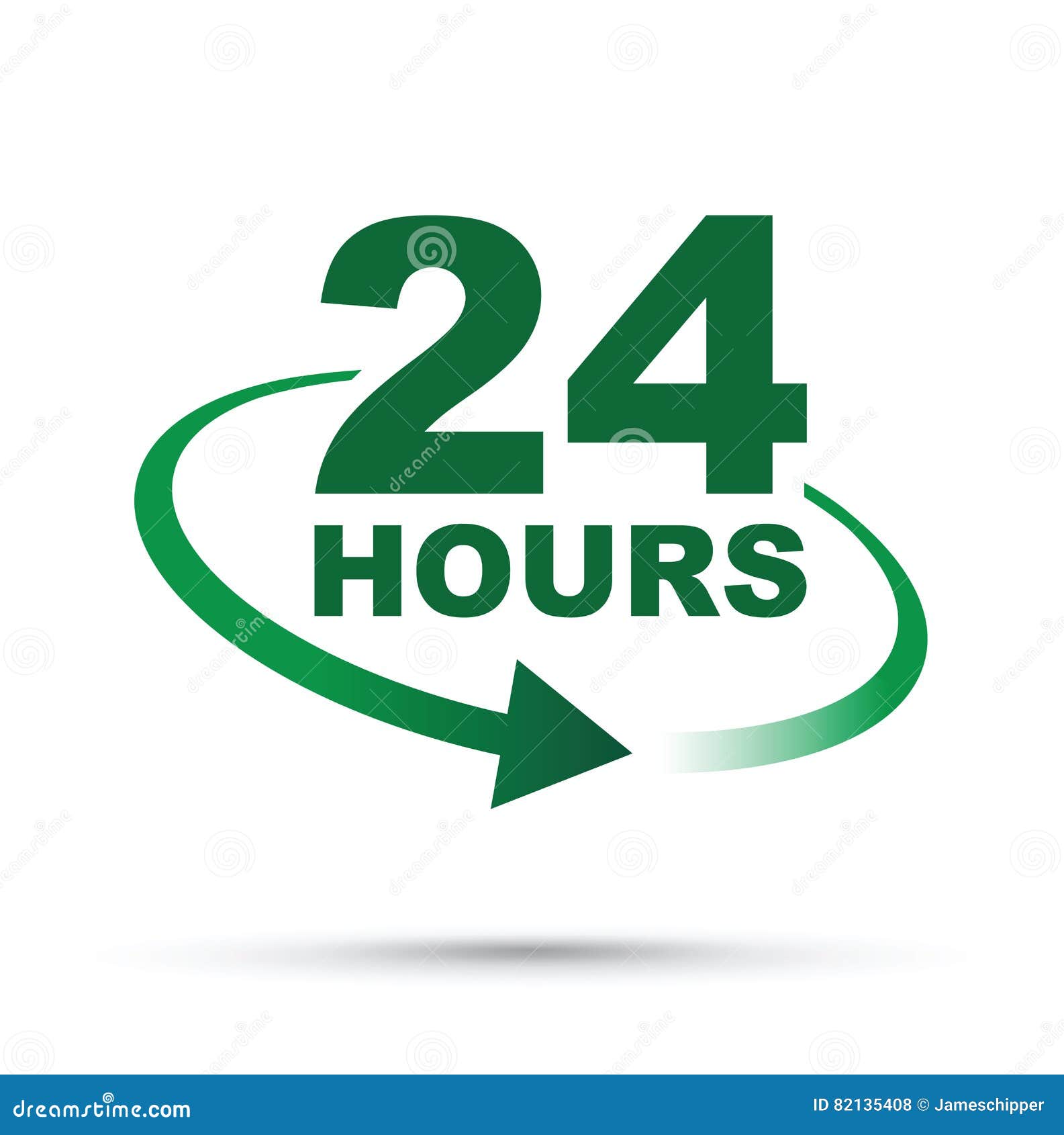 Twenty four hours clock stock vector. Illustration of industry - 82135408