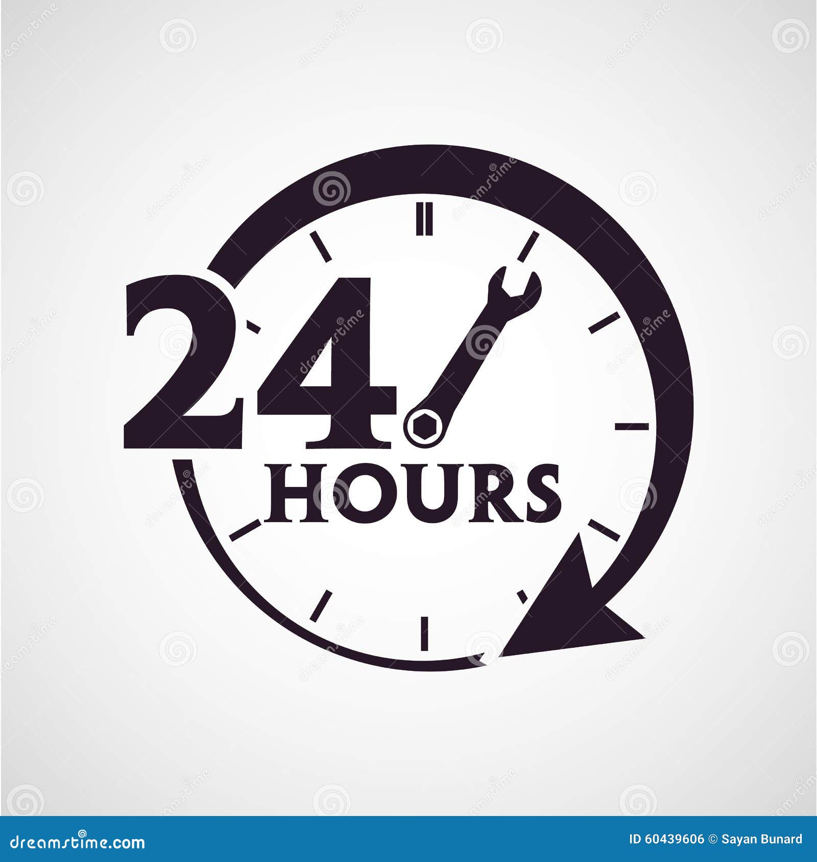 Twenty four hours icon stock vector. Illustration of icon - 60439606