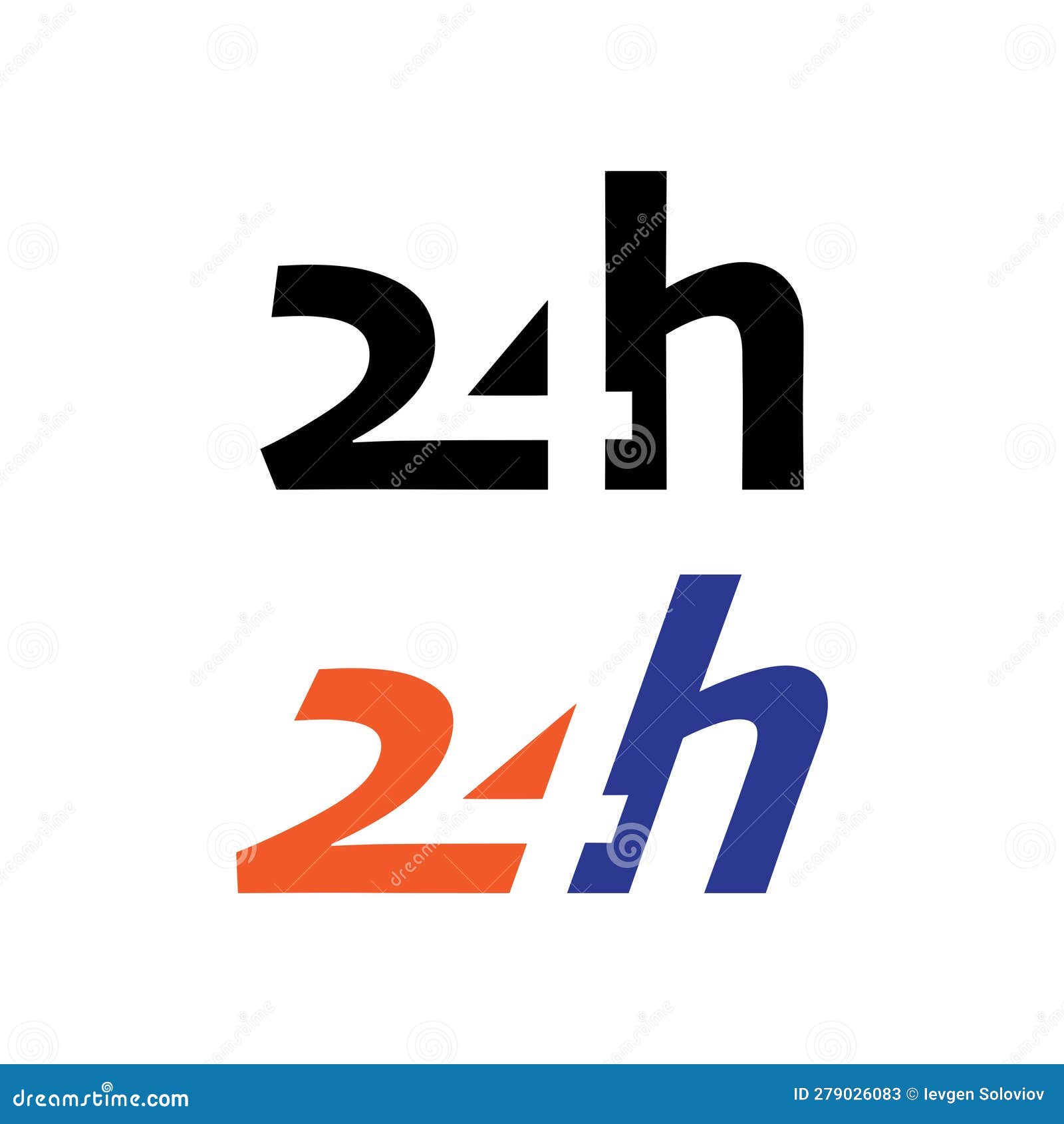 Twenty Four Hours Numbers Set Stock Vector - Illustration of isolated ...