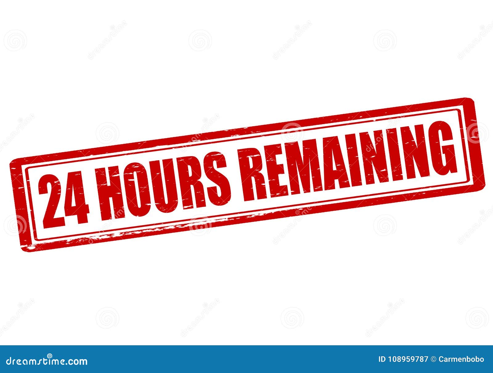 Twenty Four Hours Remaining Stock Illustration - Illustration of ...