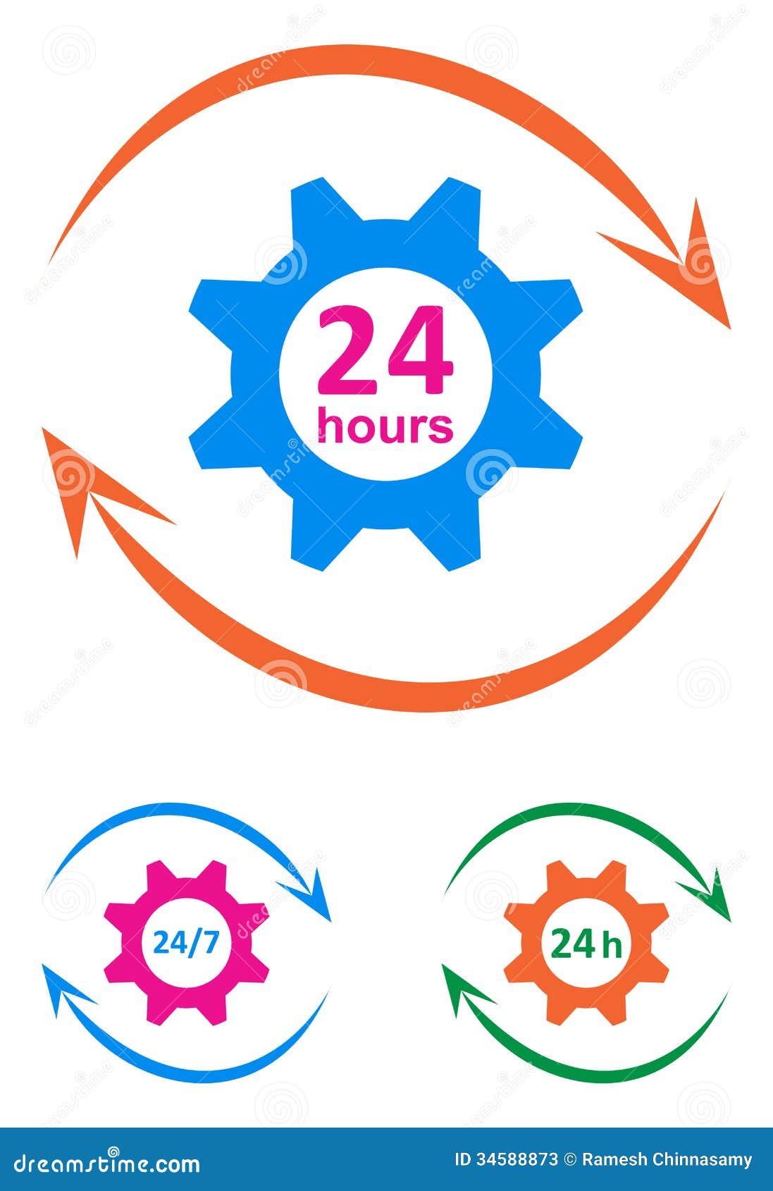 Twenty four hours sign stock vector. Illustration of enterprise - 34588873