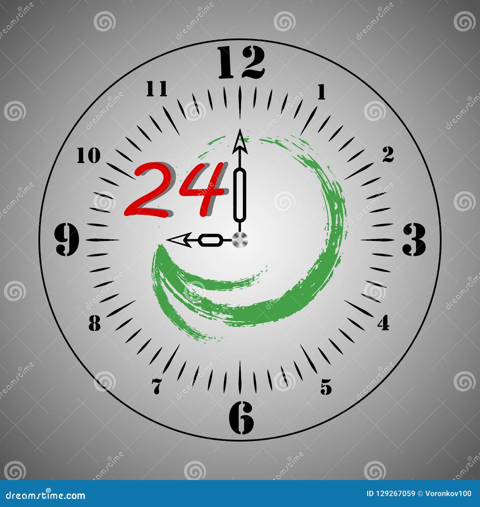 Twenty Four Hours. the Symbol of Round-the-clock Operation, Serving the ...