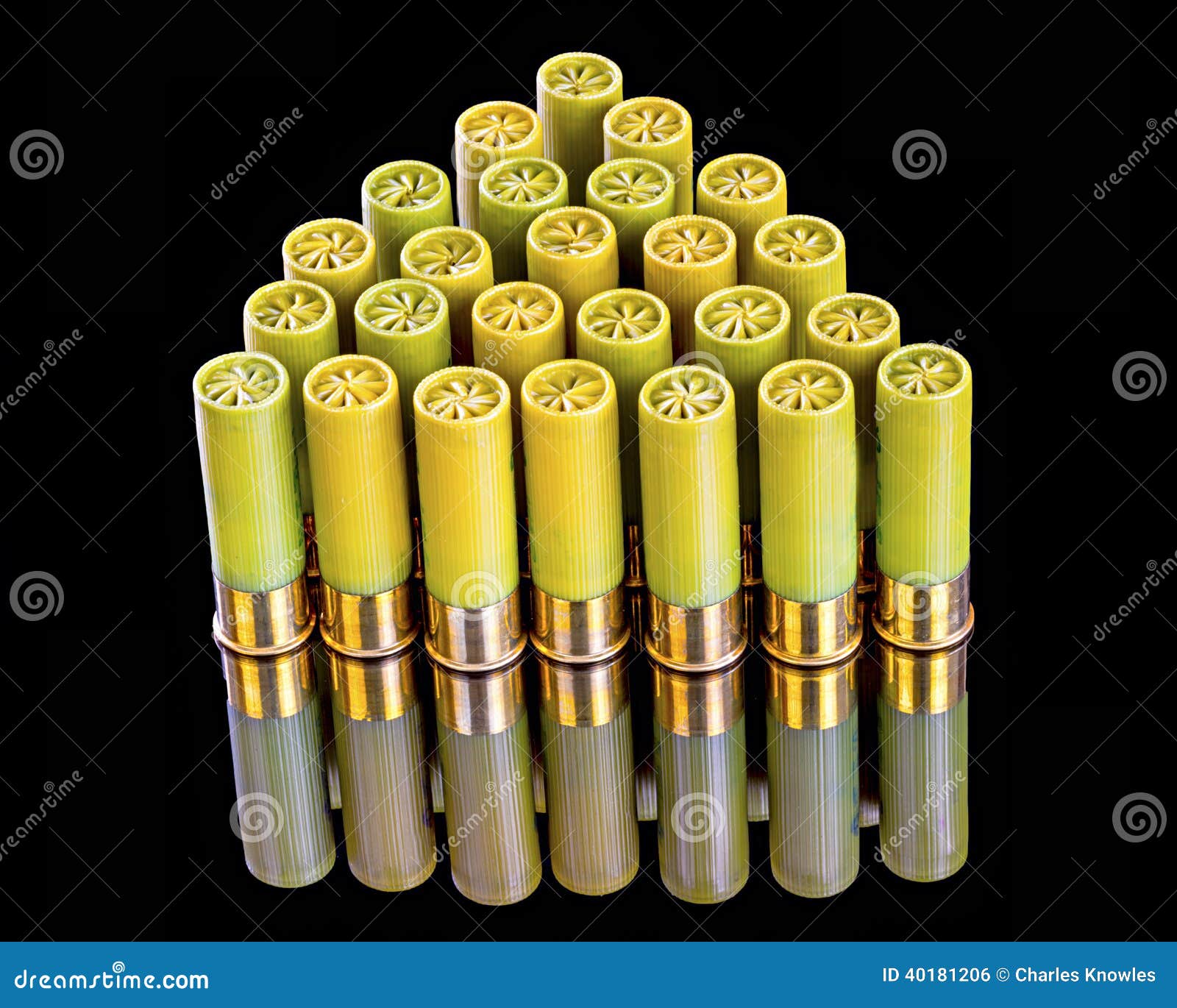 Twenty Gauge Shotgun Shells in a Pattern Stock Photo - Image of crimped ...