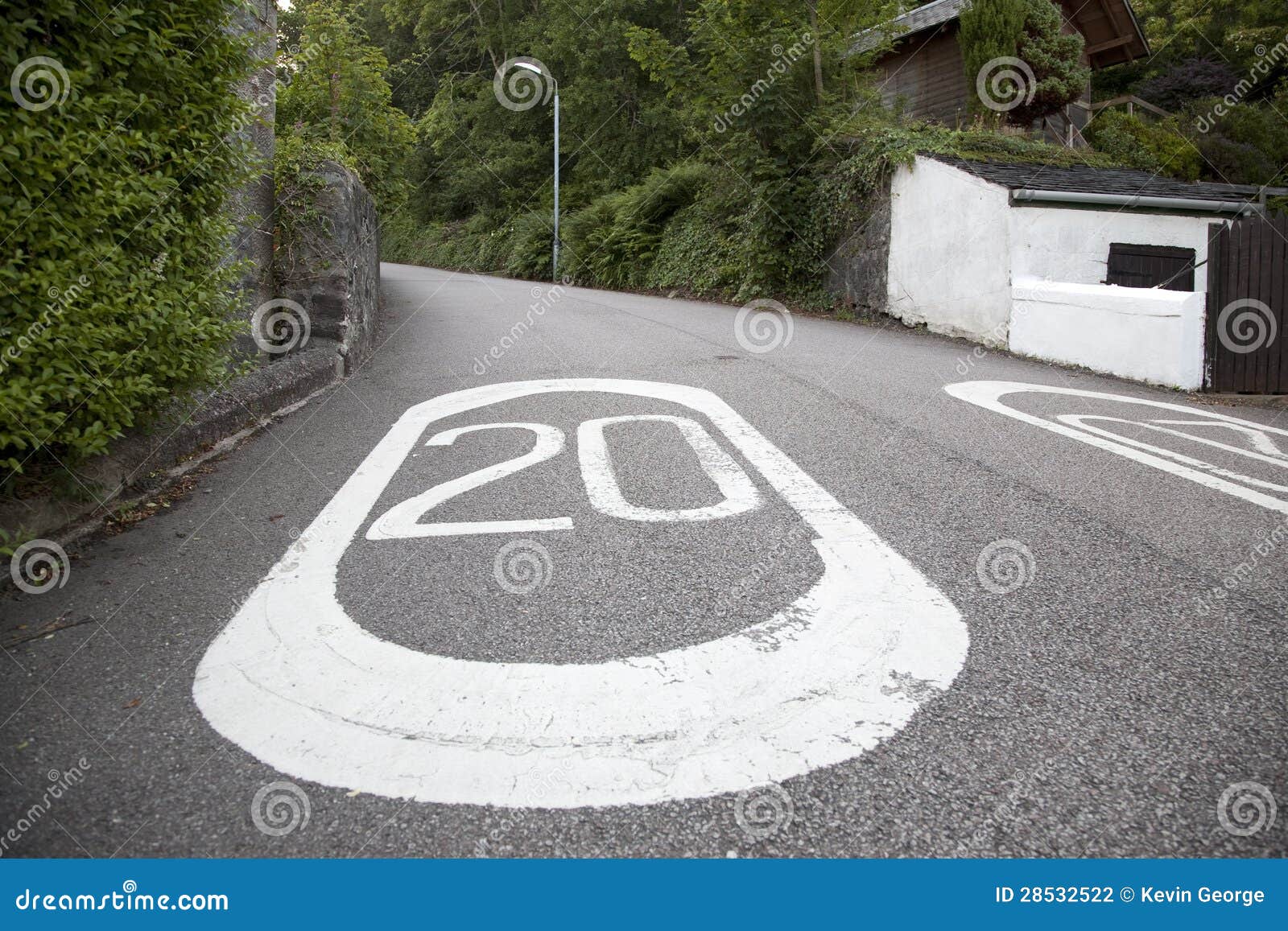 Twenty Mile Per Hour Speed Limit Marking Stock Photo - Image of twenty ...