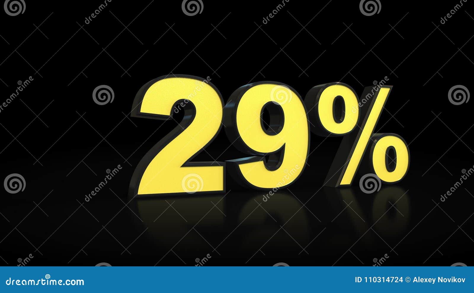 Twenty-nine 29 Percent 3D Rendering Stock Illustration - Illustration ...