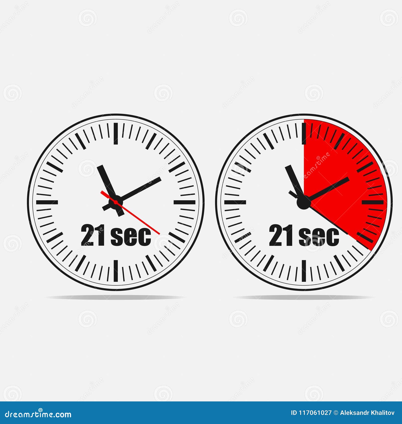 Twenty one Seconds Clock stock vector. Illustration of digital - 117061027