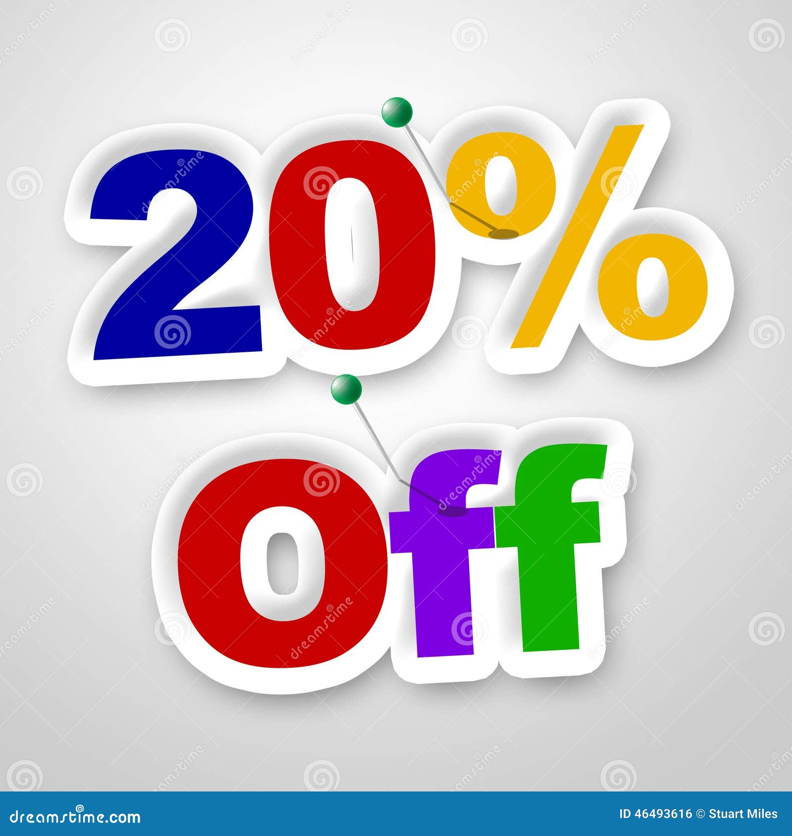 Twenty Percent Off Indicates Reduction Savings and Save Stock ...