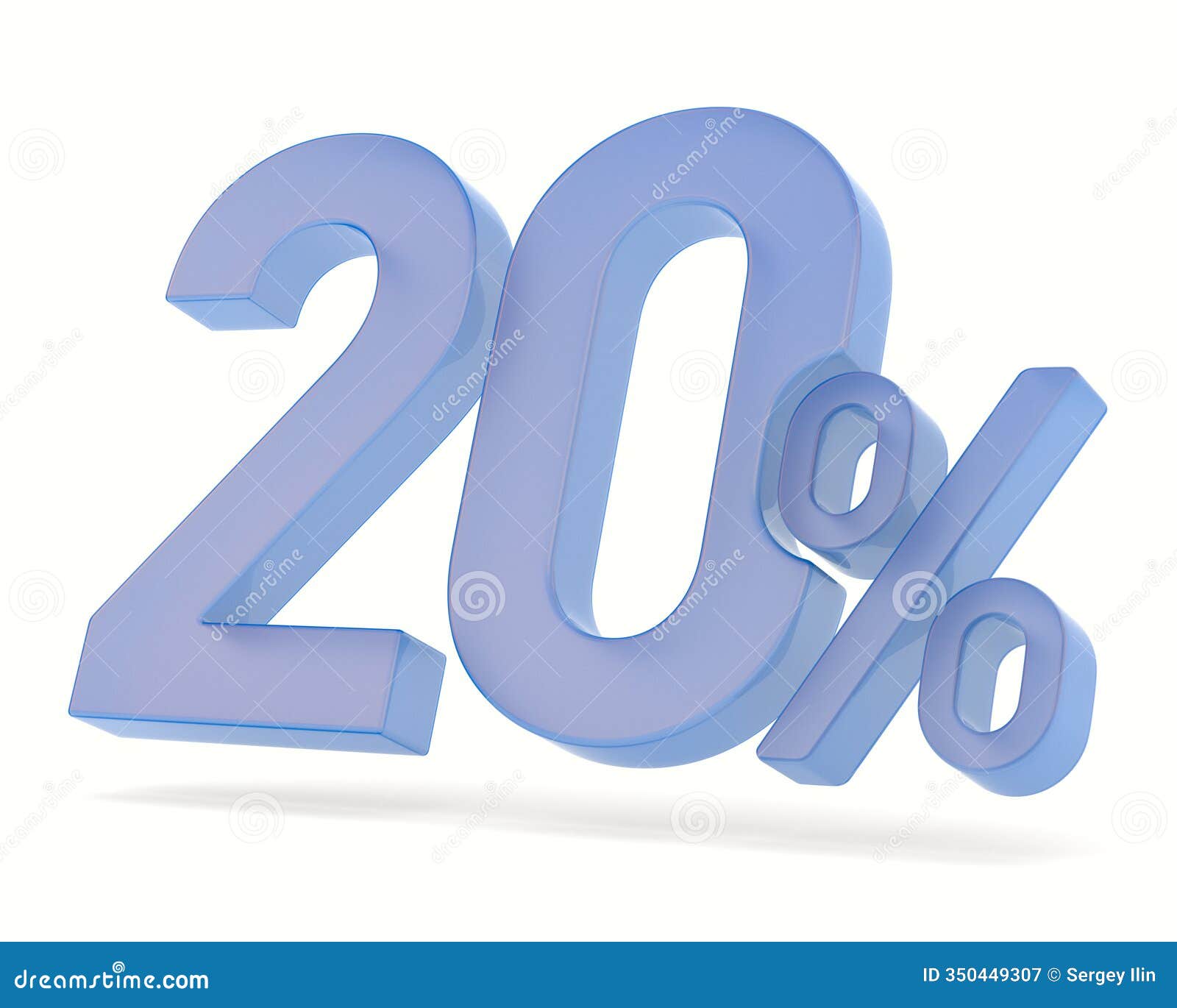 Twenty Percent on White Background. Isolated 3D Illustration Stock ...