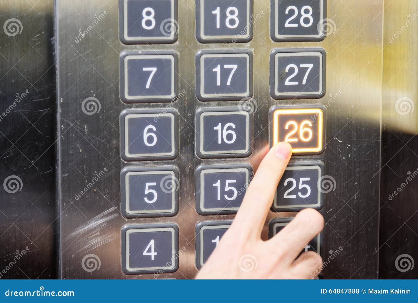 Elevator Buttons Lit Up