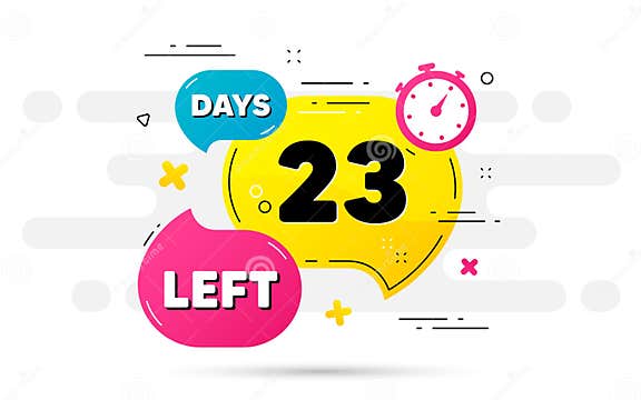 Twenty Three Days Left Icon. 23 Days To Go. Vector Stock Vector ...