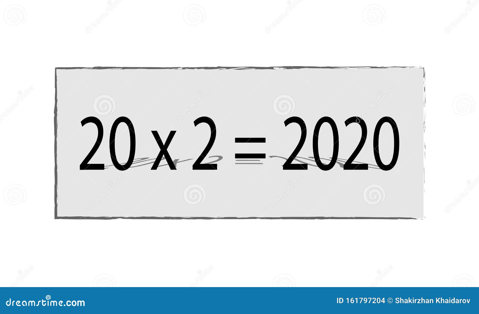 Twenty Times Two Equals 2020 New Year Arithmetic Stock Vector ...
