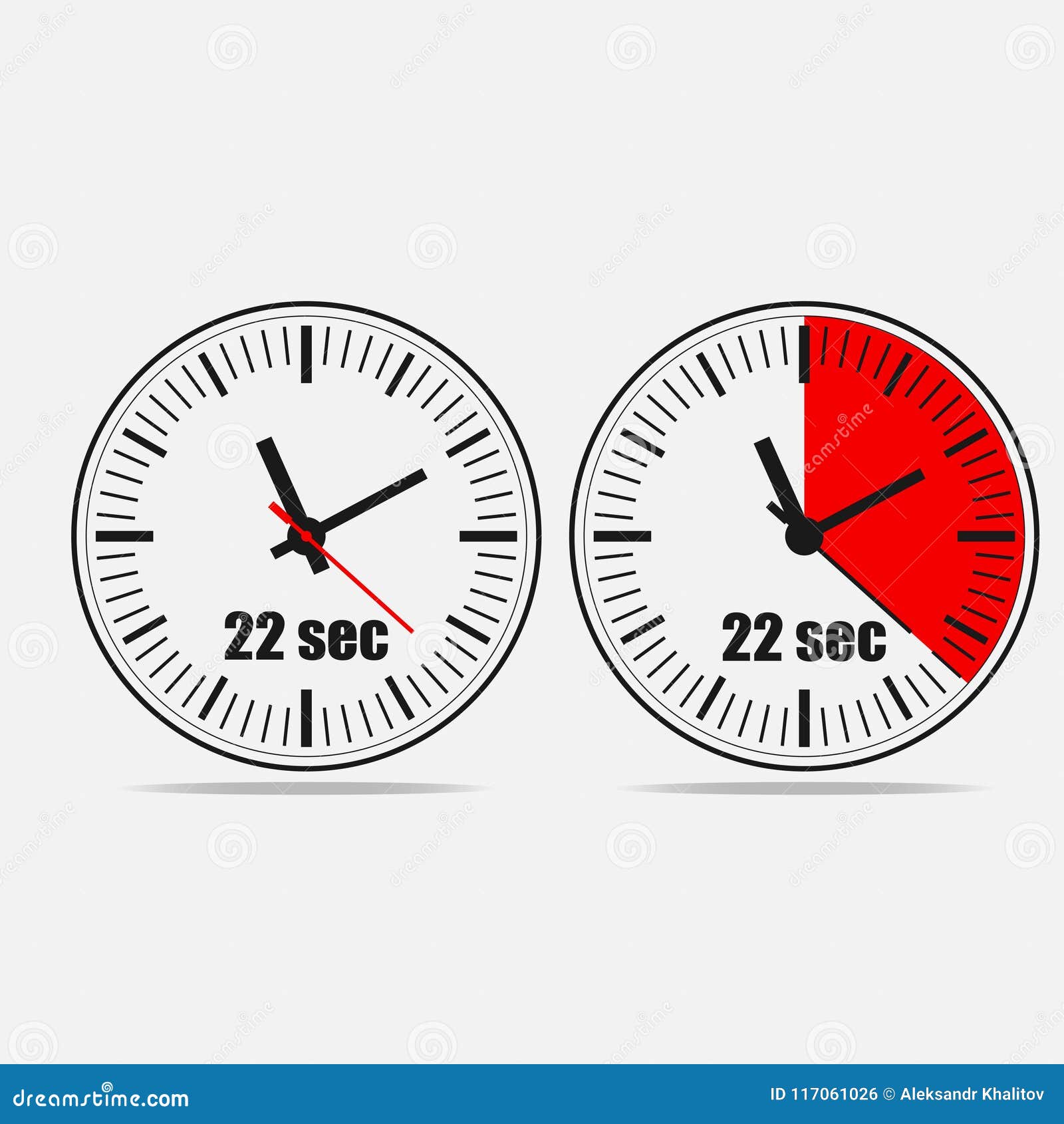 Twenty two Seconds Clock stock vector. Illustration of icon - 117061026