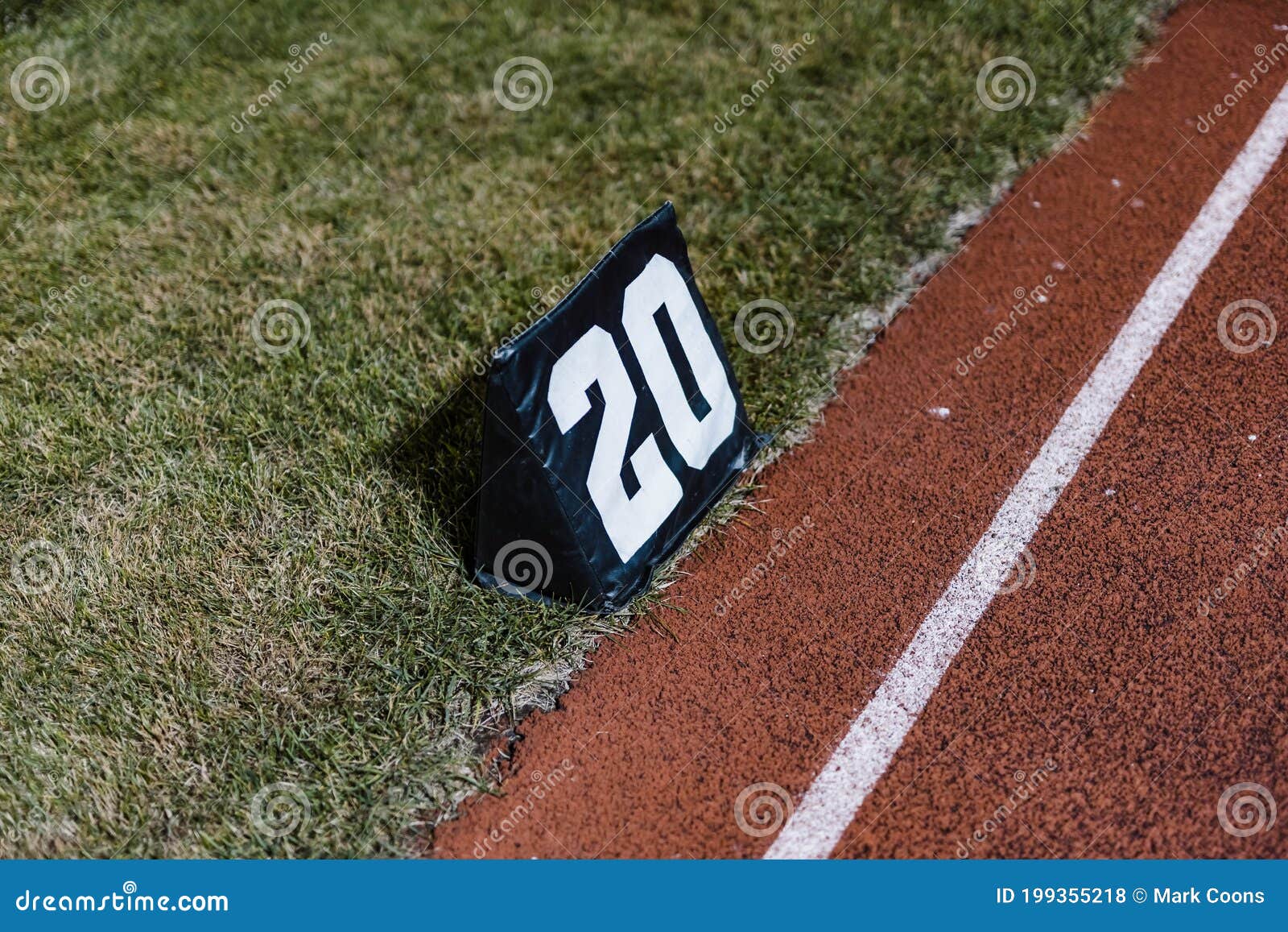 Twenty Yard Line Marker Ready for Rehearsal at Marching Band Rehearsal ...