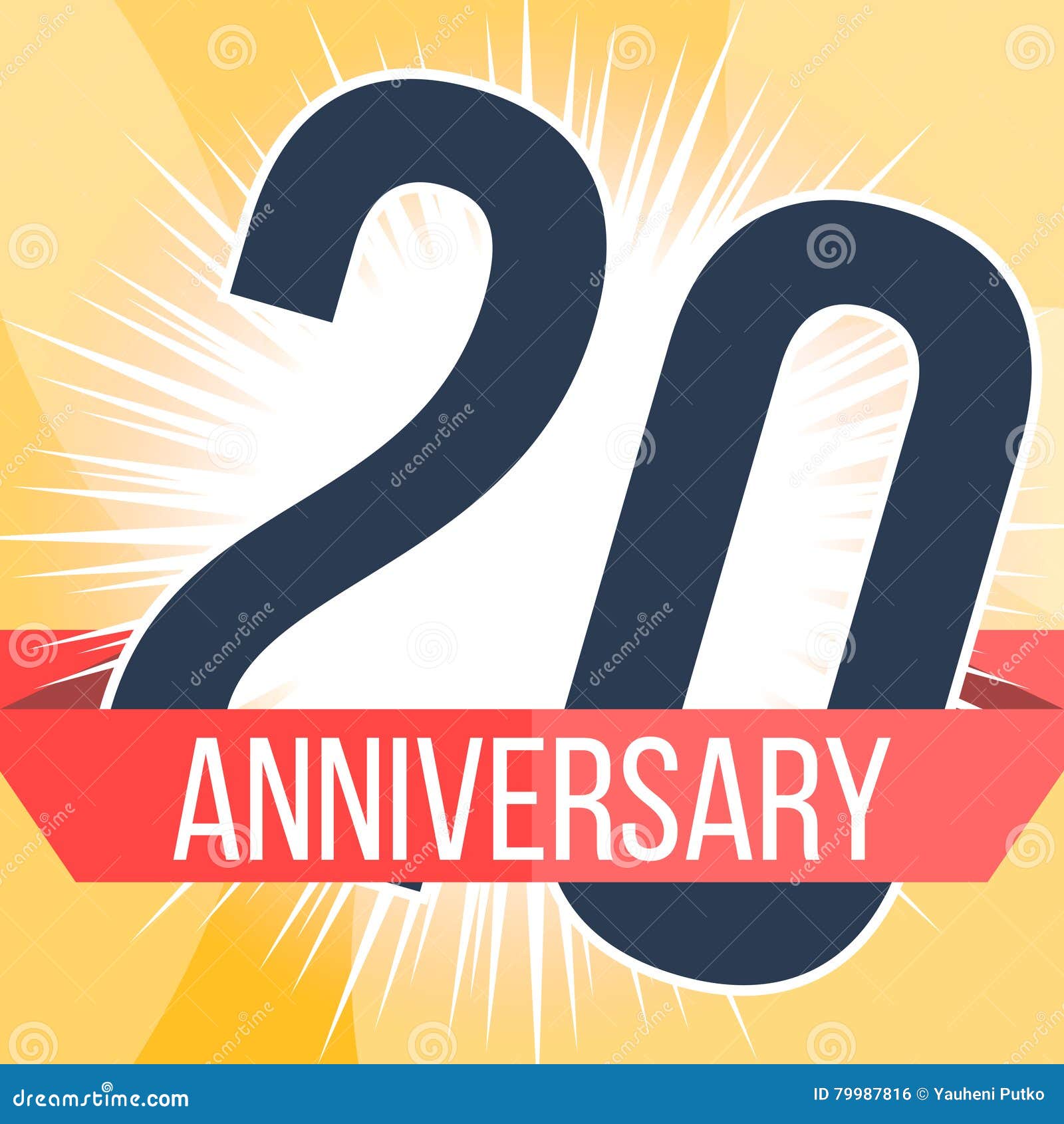Twenty Years Anniversary Banner. 20th Anniversary Logo. Vector ...