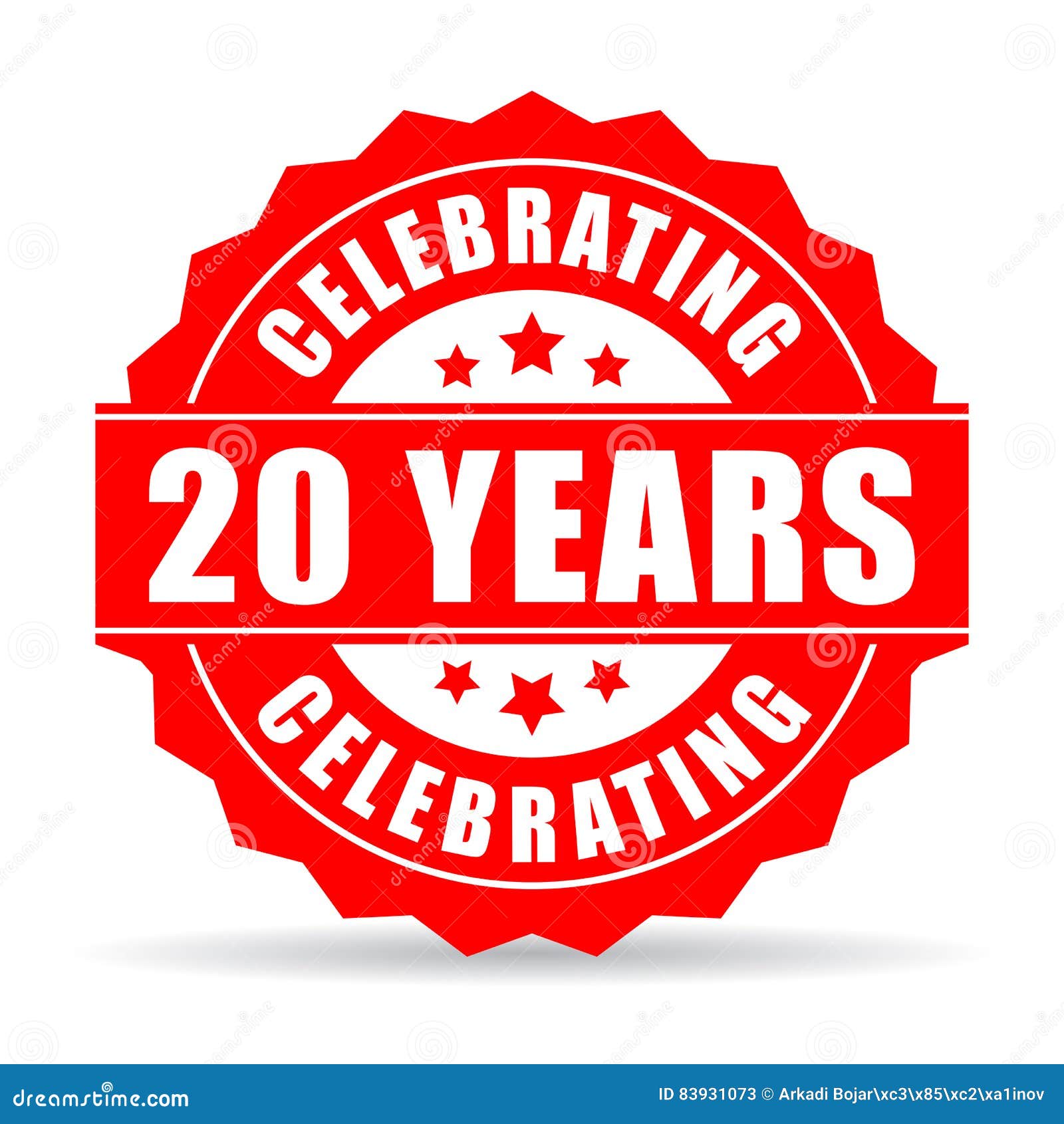 Twenty Years Anniversary Celebrating Icon Stock Vector - Illustration ...