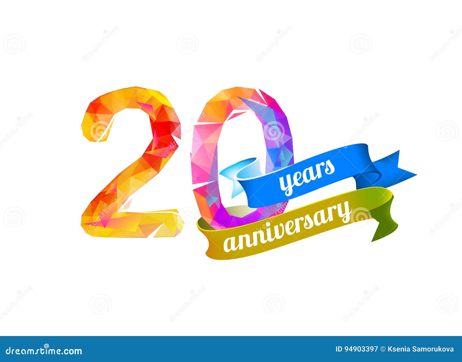 20 Twenty Years Anniversary. Stock Vector - Illustration of celebration ...