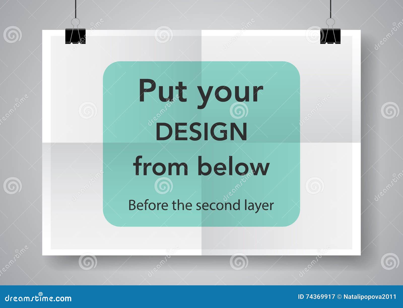Twice A Folded Poster With Clamps Stock Vector Illustration Of Brand