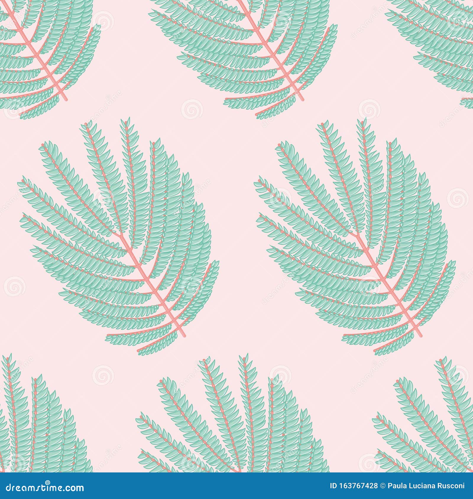 Vector Twice-Pinnate Leaf Seamless Pattern Background Stock Vector ...