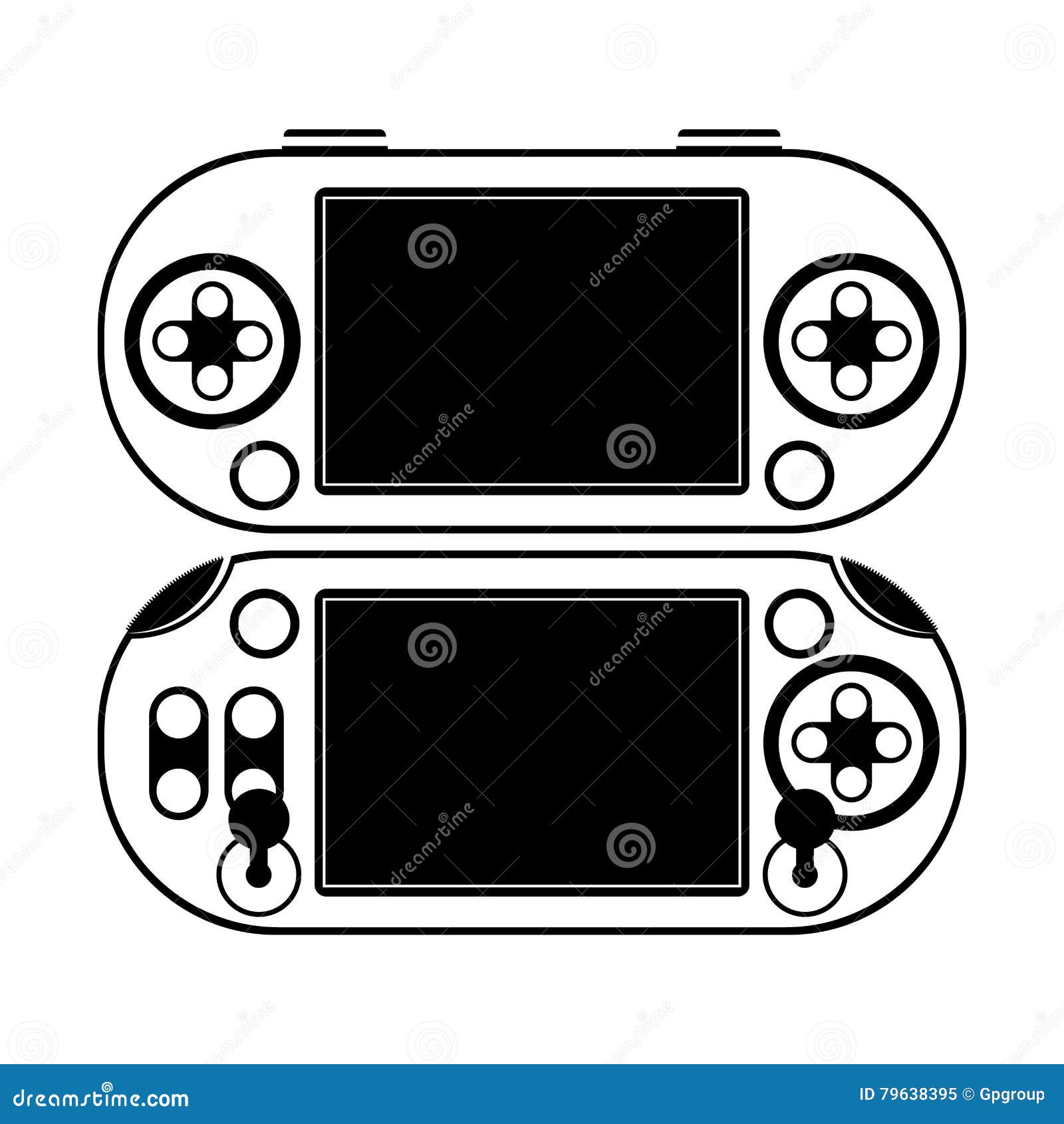 Twice Silhouette Remote Control for Games with Screen and Joystick ...