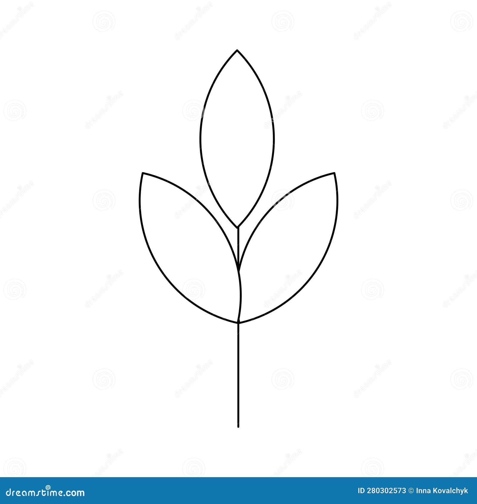 Twig, Geometric Plant. Line Art Stock Vector - Illustration of ...