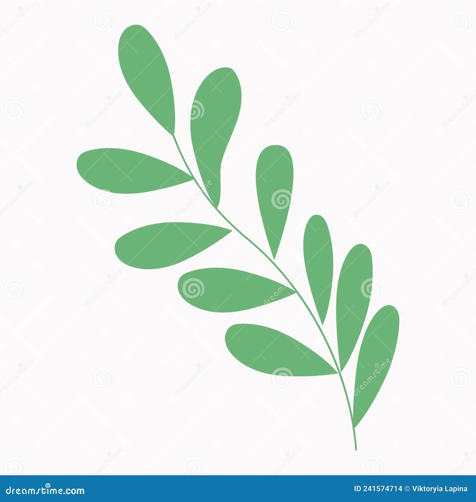 Twig of Leaves of the Plant Vector Illustration. Stock Vector ...
