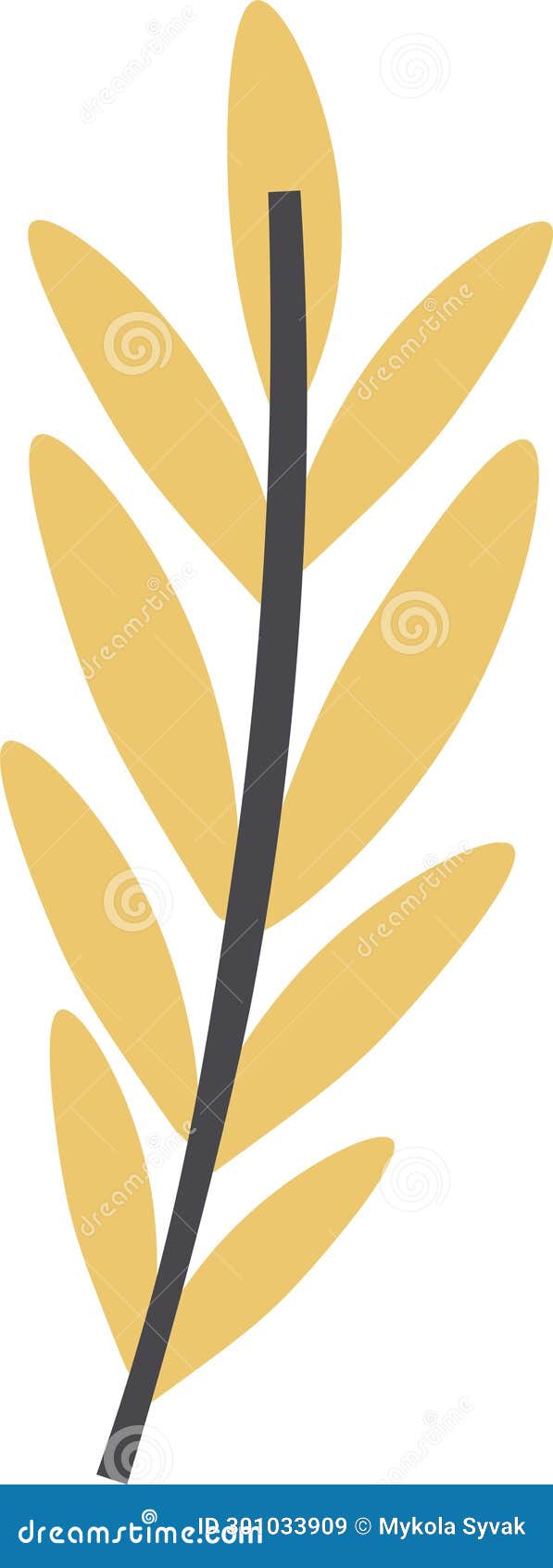 Twig with Leaves stock vector. Illustration of isolated - 301033909