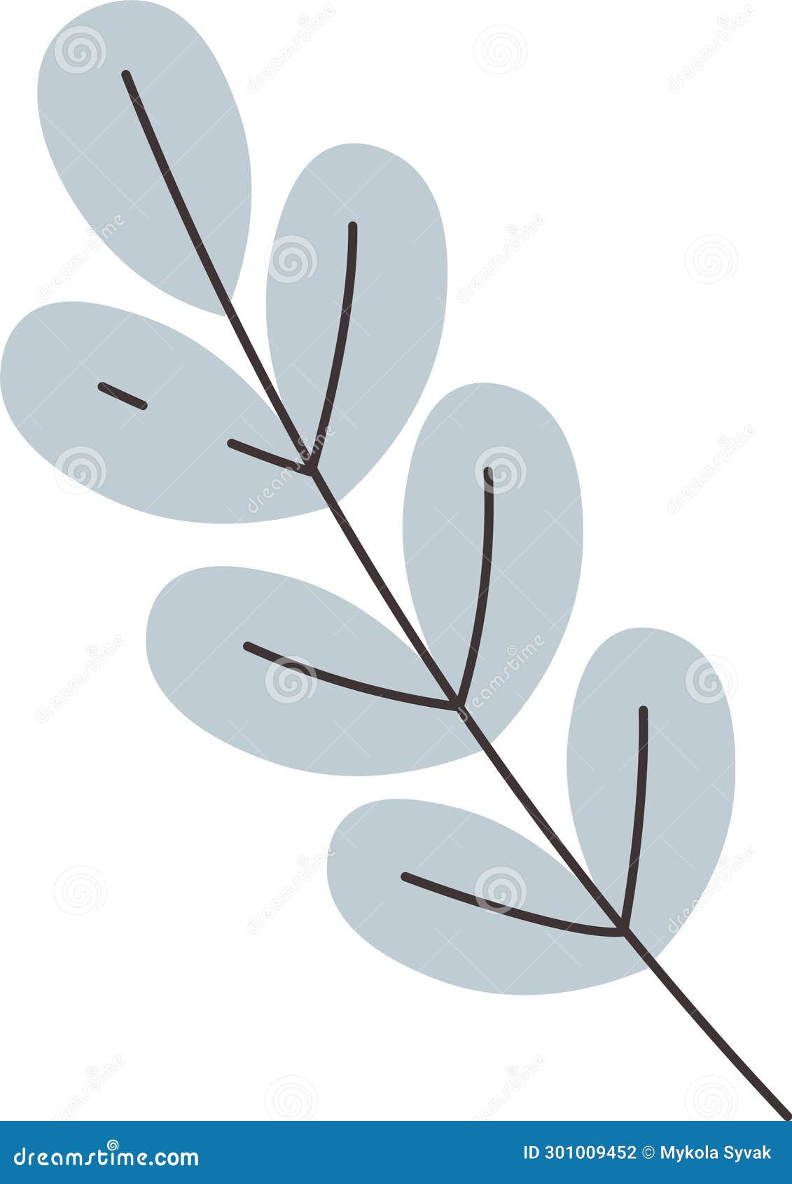 Twig with Leaves stock vector. Illustration of twig - 301009452