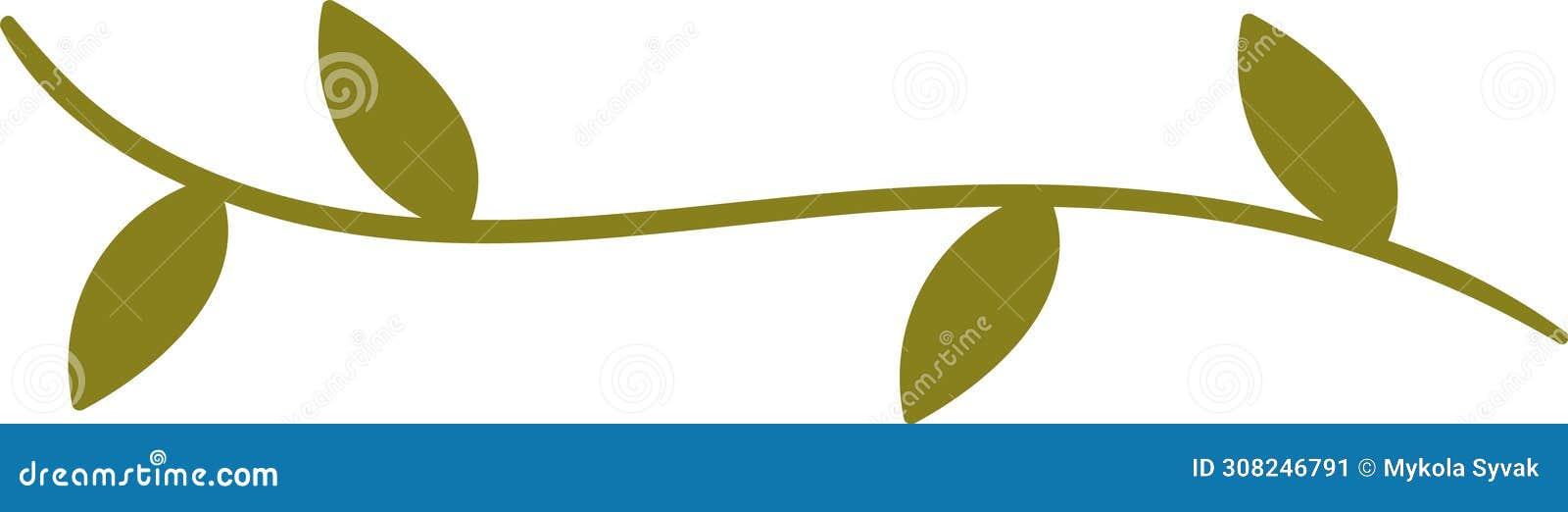 Twig with Leaves stock vector. Illustration of fresh - 308246791