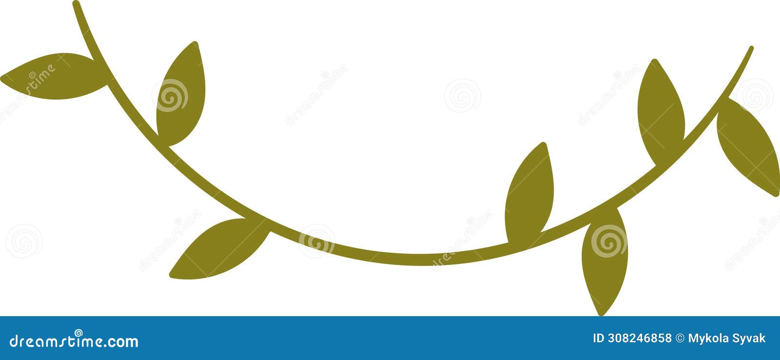 Twig with Leaves stock vector. Illustration of botanical - 308246858