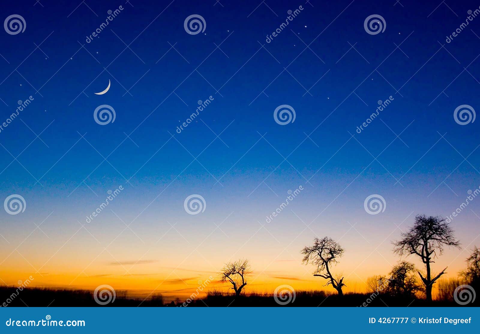 Twilight stock image. Image of glow, star, nightfall, moon - 4267777