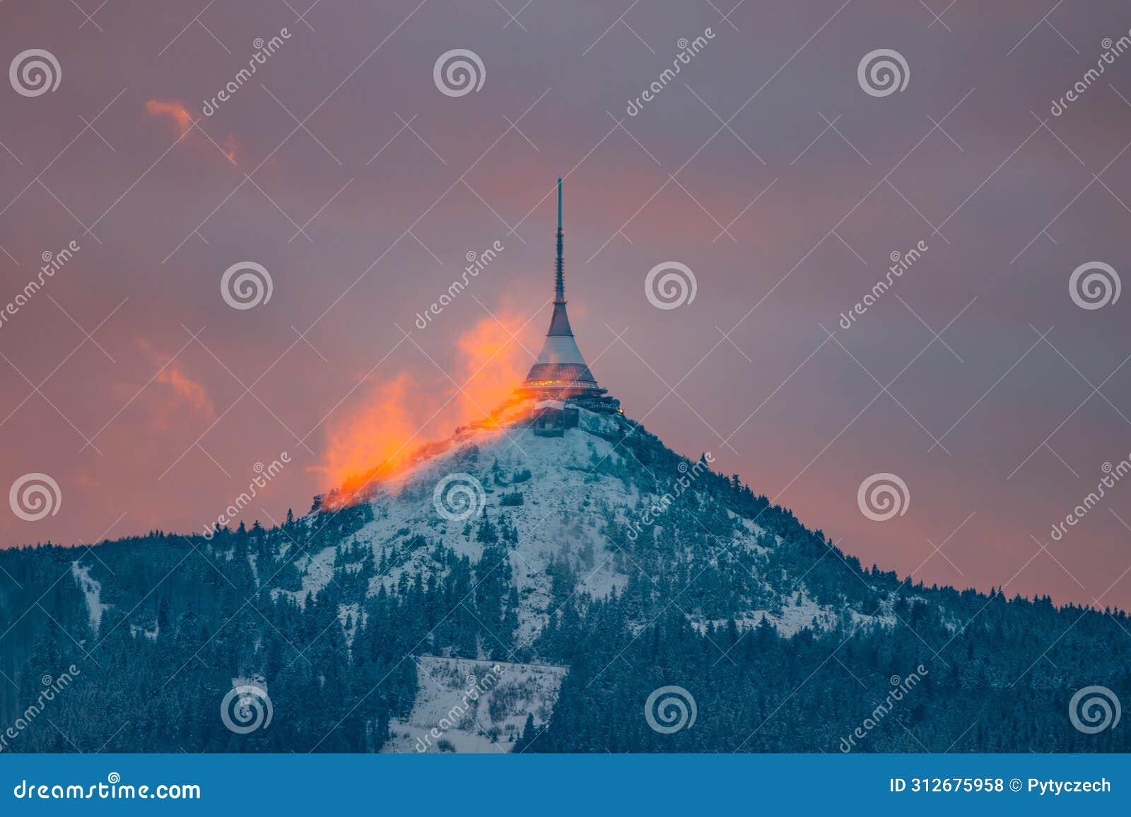 Twilight Blaze at Jested Summit Stock Photo - Image of illumination ...