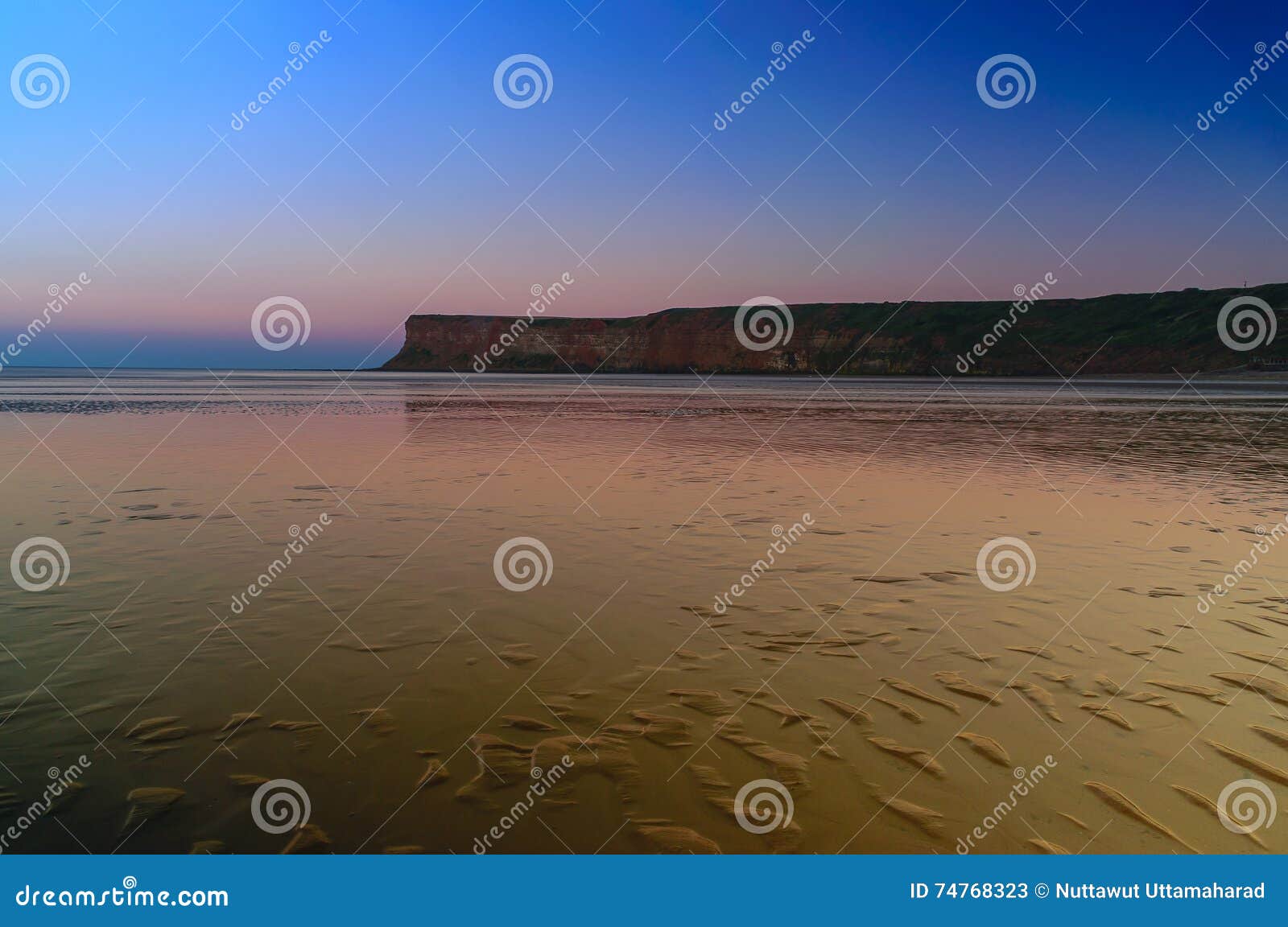 Twilight Cliff at Saltburn by the Sea, North Yorkshire Stock Image ...