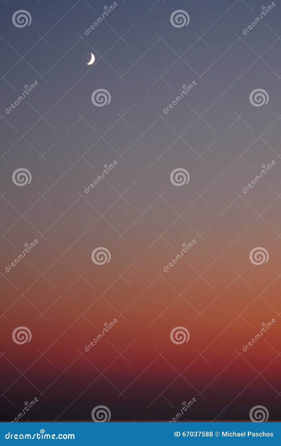 Twilight Crescent Moon Gradient Sky Stock Photo - Image of moon ...
