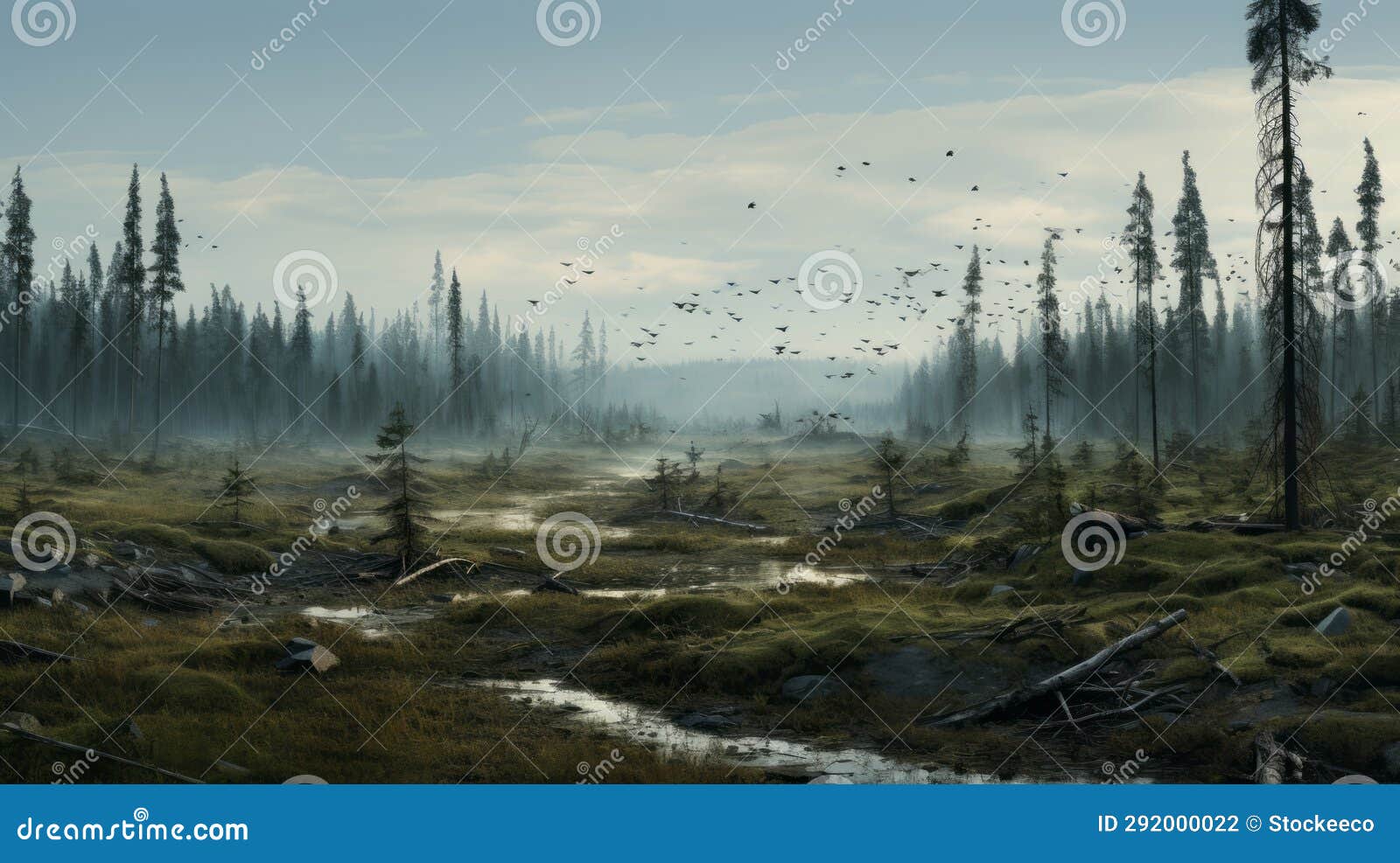 Twilight Landscapes: a Stunning Image of Wolves in the Forest Stock ...
