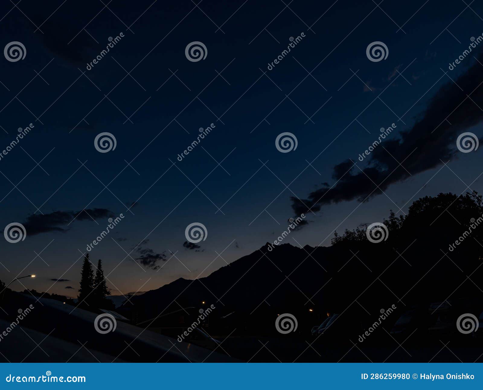 Twilight Over the Mountains in the Alps, only from the Edge of the Sky ...