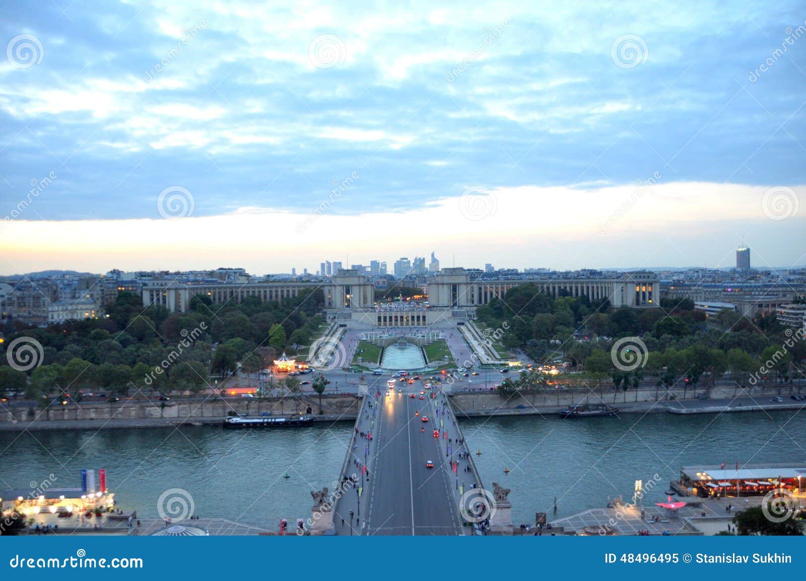 Twilight Paris stock image. Image of high, avenue, bigger - 48496495