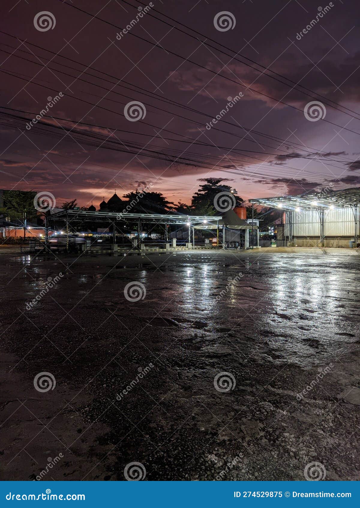 Twilight and Red Clouds in the Aftermath of the Rain? Stock Image ...