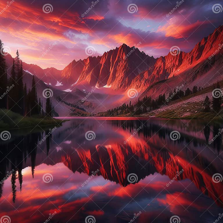 Twilight Reflections in the Garnet Range the Tranquil and Refle Stock ...