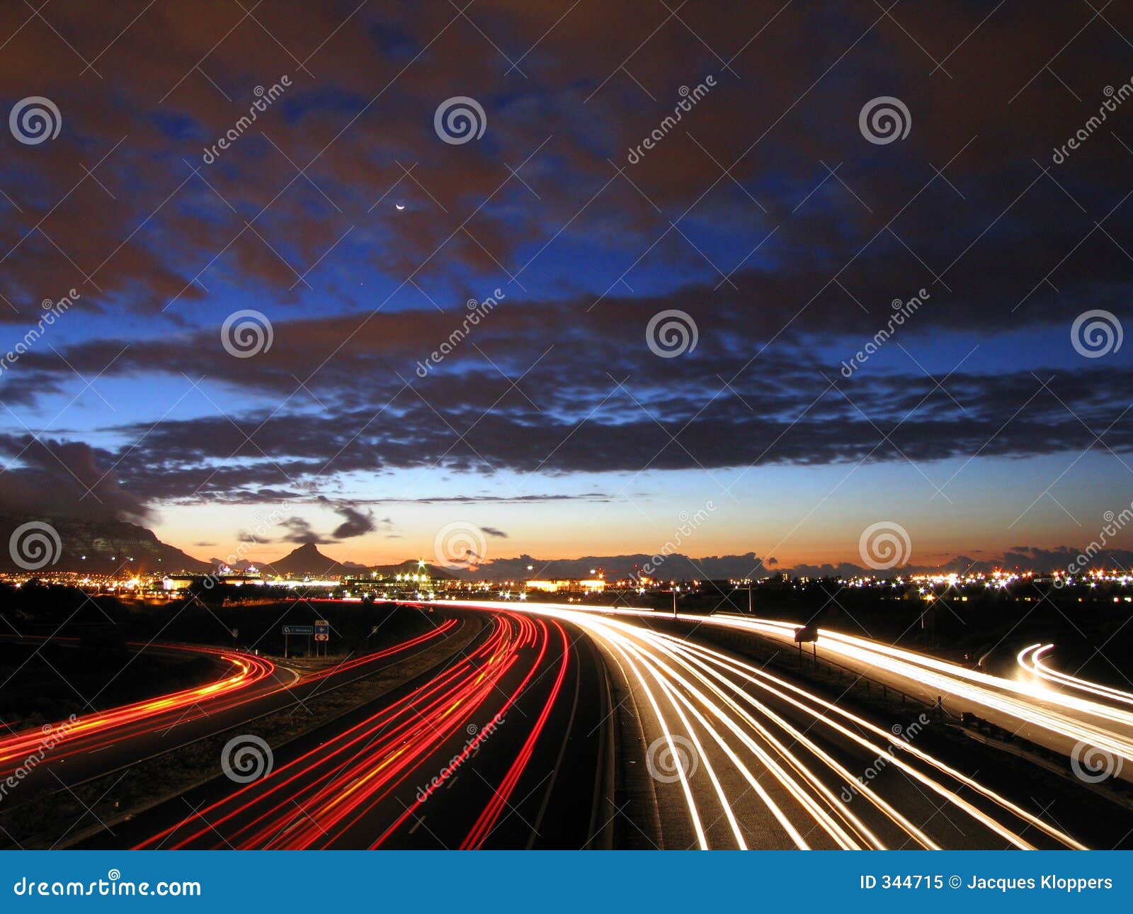Twilight road stock image. Image of dark, curve, horizon - 344715